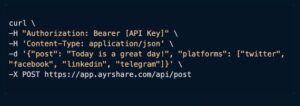 Social Media APIs for Posting, Scheduling, and Analytics | Ayrshare