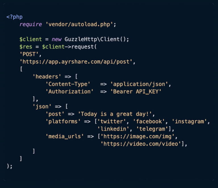 Social Media APIs for Posting, Scheduling, and Analytics | Ayrshare