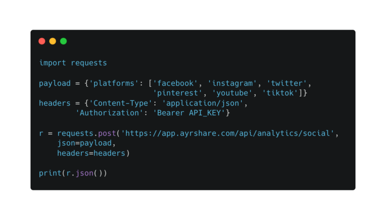 Social Media Analytics API | Ayrshare