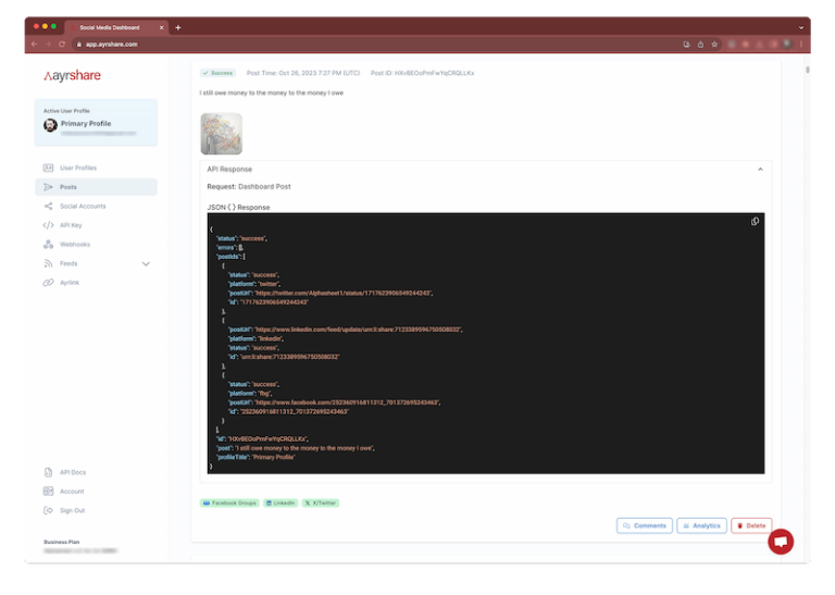 Social Media APIs for Posting, Scheduling, and Analytics | Ayrshare